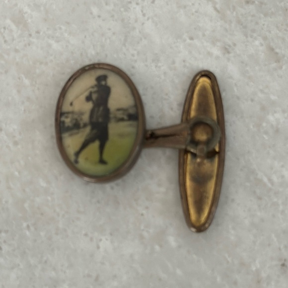 Accessories | Antique Single Cufflink With Glider Taking A Swing Marked ...